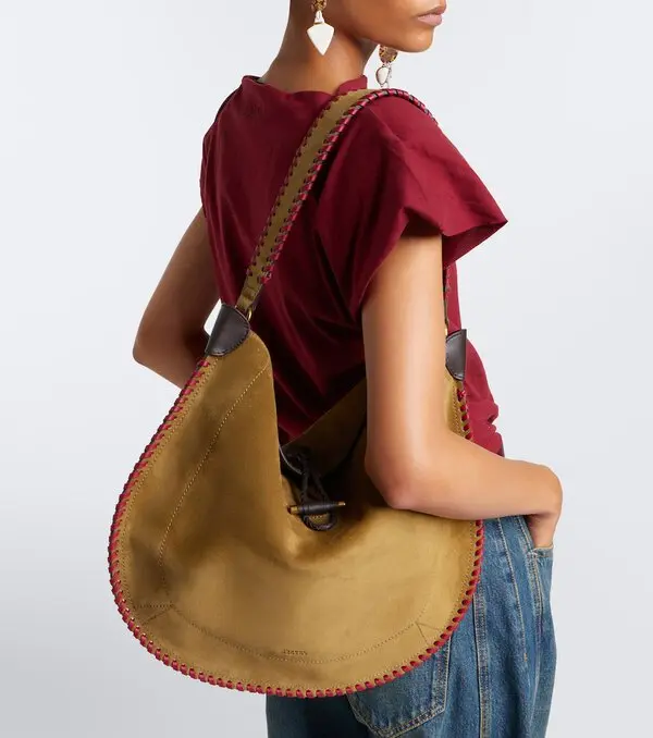 Isabel Marant Étoile Oskan Large Suede Shoulder Bag - Beige