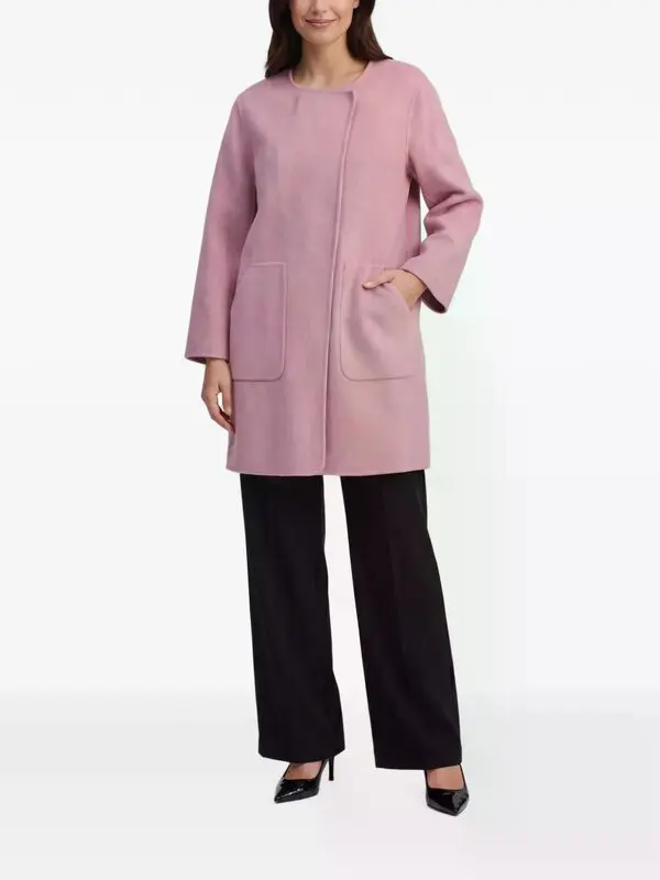 CARACTÈRE Collarless Patch-pocket Coat