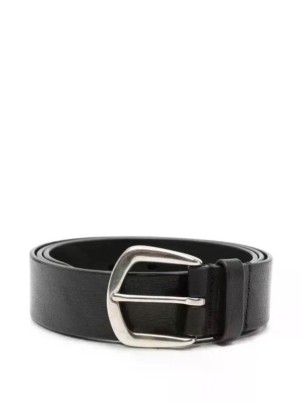 Officine Creative Leather Belt With Silver-tone Buckle - Black