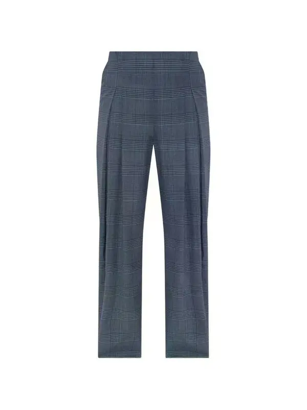 IRO PARIS Check Pattern Pleated Wide Leg Trousers