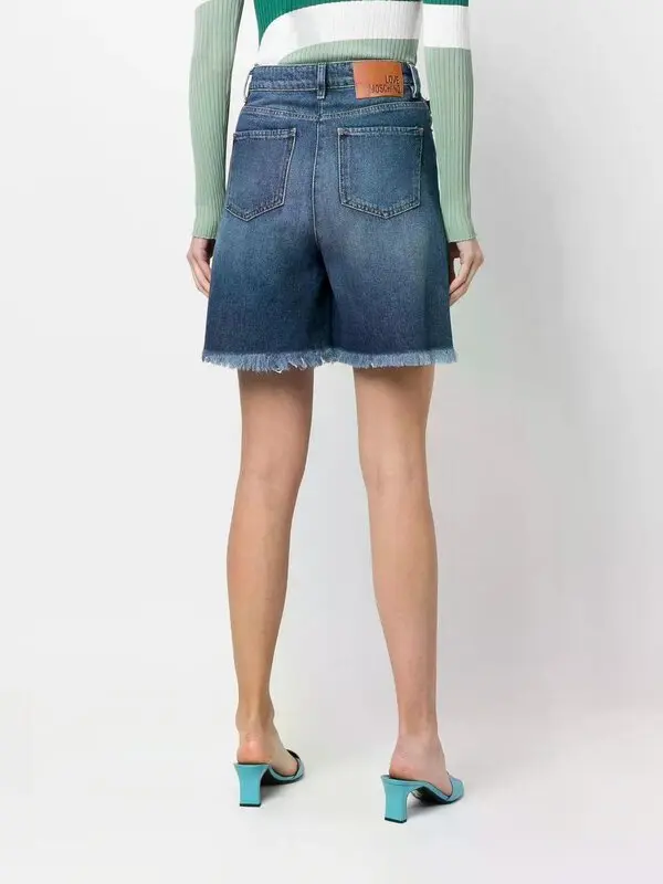 Moschino High-rise Straight-leg Denim Shorts