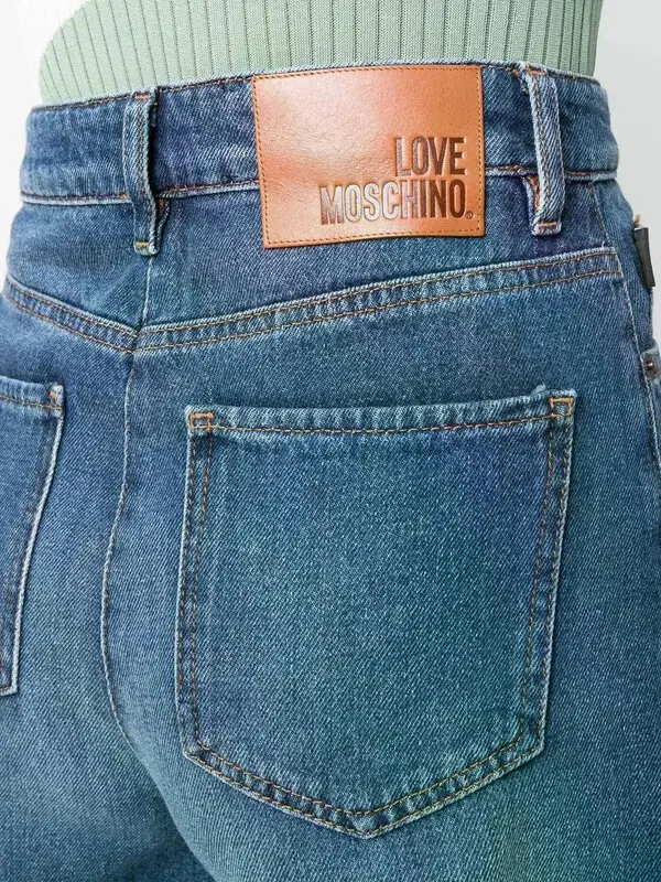 Moschino High-rise Straight-leg Denim Shorts