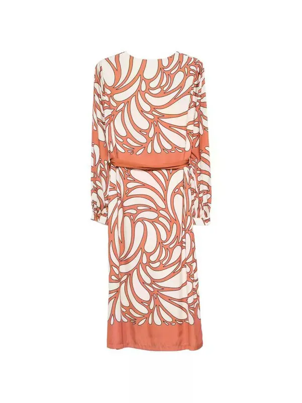 TWINSET Abstract Print V-neck Long Sleeve Shirt