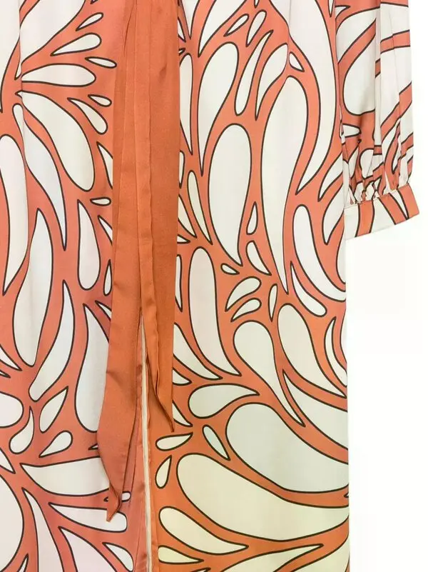 TWINSET Abstract Print V-neck Long Sleeve Shirt