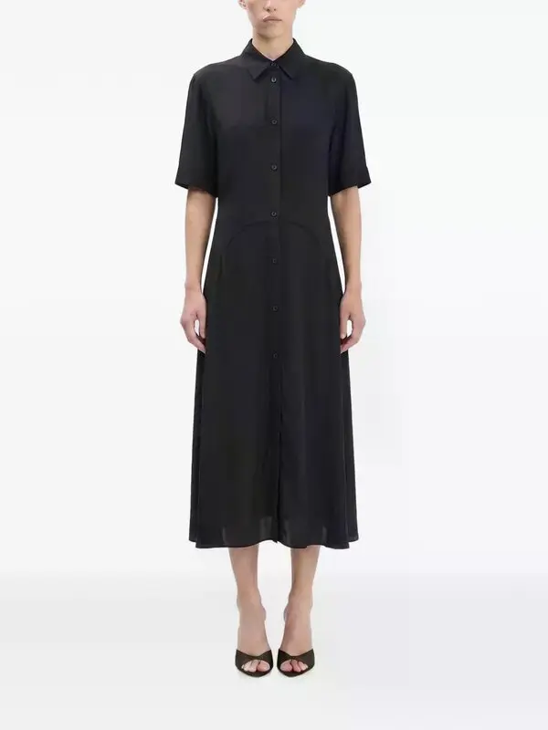 Victoria Beckham Panelled Short-sleeve Midi Dress
