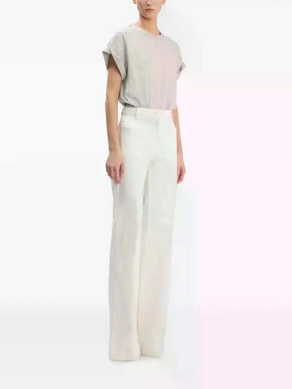 Victoria Beckham Tilly Rolled-sleeve T-shirt - Grey