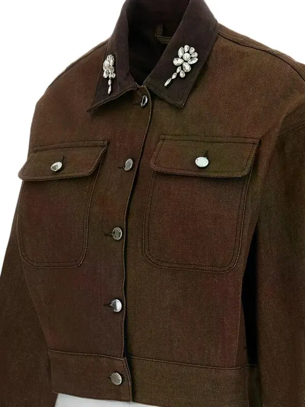 Simone Rocha Embellished Cropped Denim Jacket