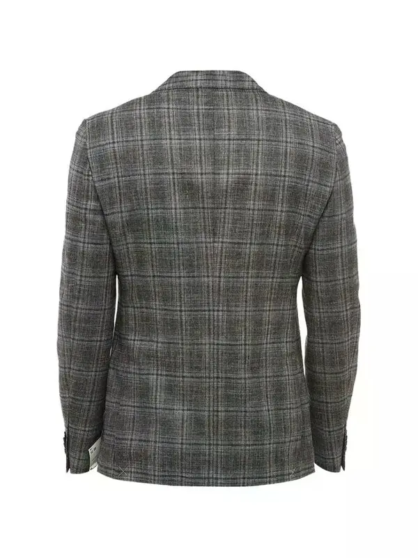 Corneliani Check-pattern Single-breasted Blazer - Grey