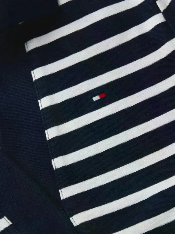 Tommy Hilfiger Striped Cotton Polo Mini Dress - Blue