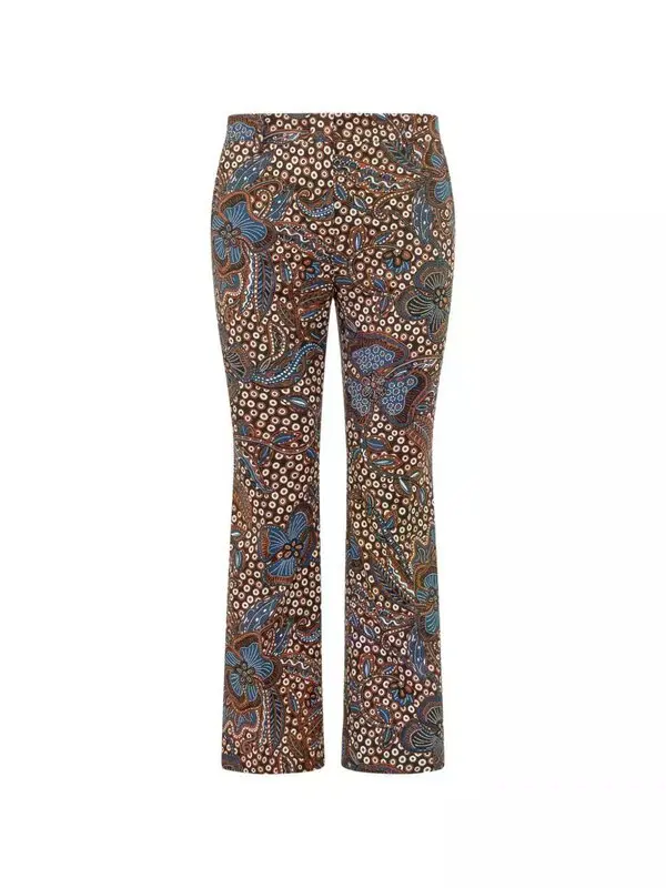Max Mara Floral Print Polka Dot Trousers