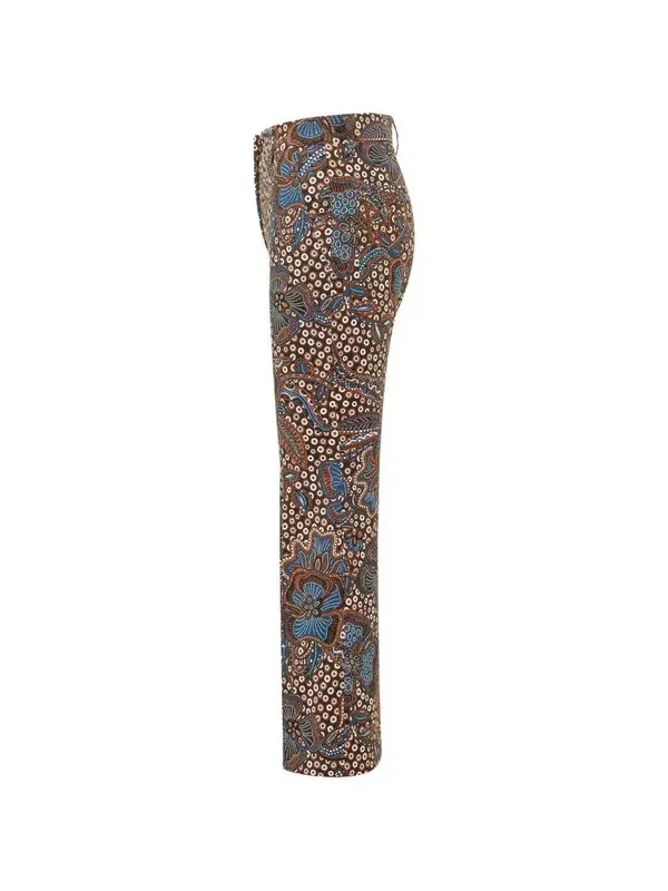 Max Mara Floral Print Polka Dot Trousers