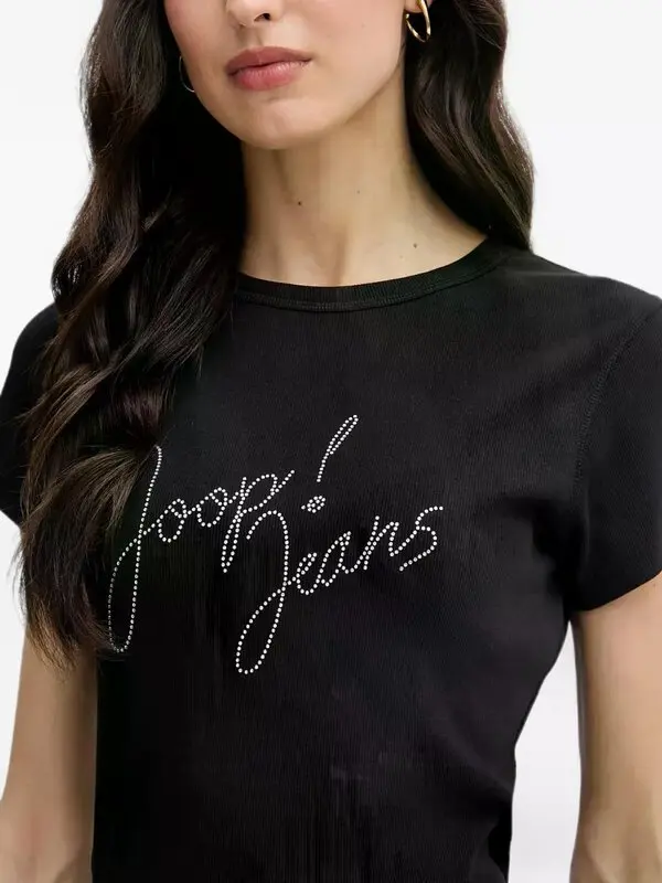 JOOP! Rhinestone Logo Ribbed T-shirt