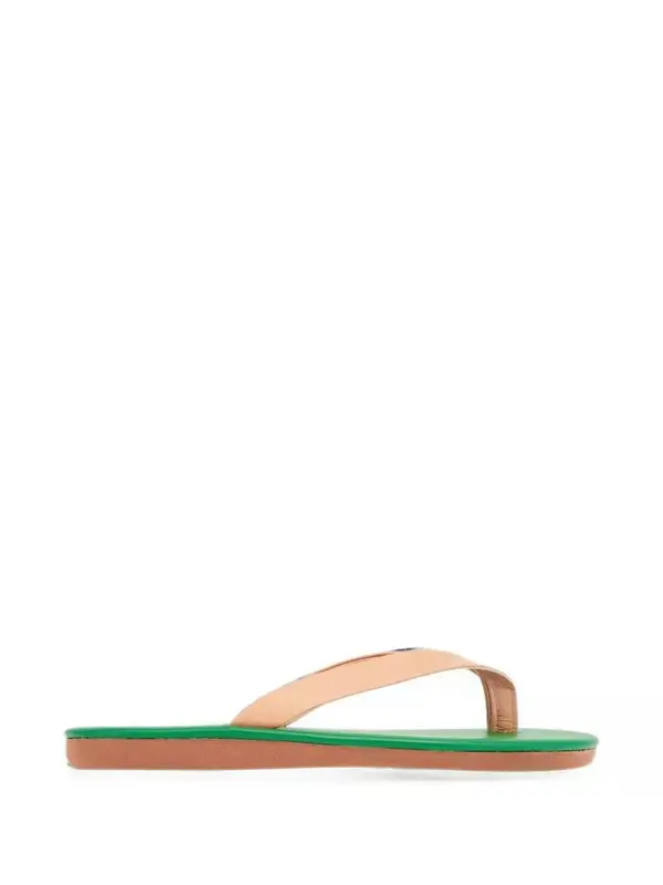 ANCIENT GREEK SANDALS Saionara Leather Thong Sandals - Green
