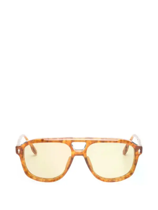 JACQUES MARIE MAGE Tortoiseshell Effect Pilot Sunglasses