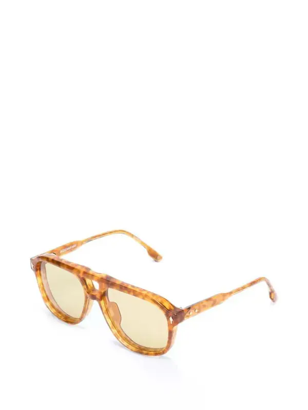 JACQUES MARIE MAGE Tortoiseshell Effect Pilot Sunglasses