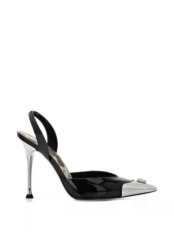 Philipp Plein Crystal Skull Slingback Pumps