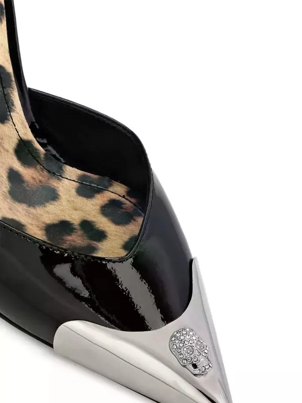 Philipp Plein Crystal Skull Slingback Pumps