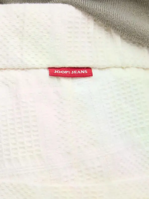 JOOP! Cream White Waffle-knit Drawstring Shorts