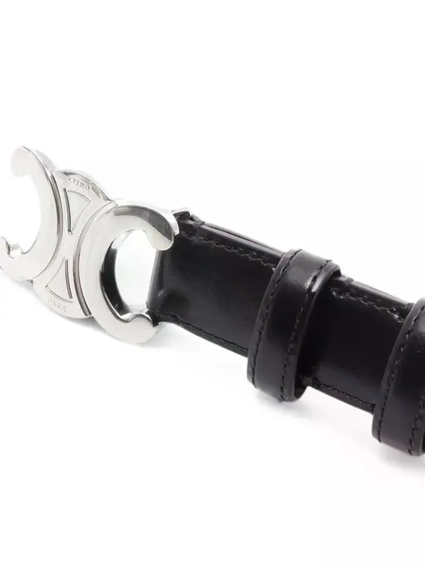 Celine Triomphe Buckle Belt - Black