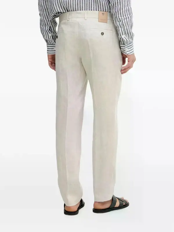 JOOP! Hank Pressed-crease Logo-patch Linen Trousers