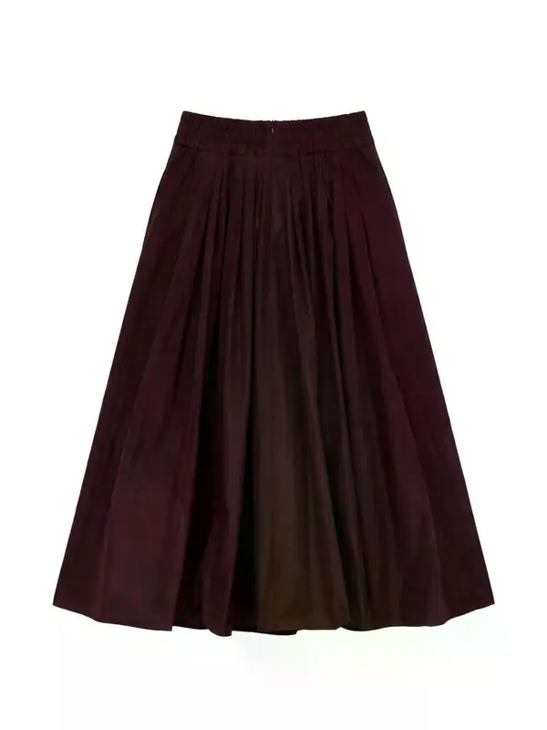 Max Mara Romina Pleated Taffeta Midi Skirt