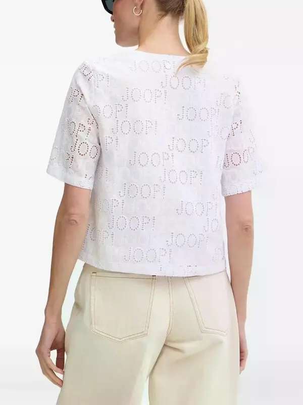 JOOP! Beljana Broderie Anglaise Logo Print Top