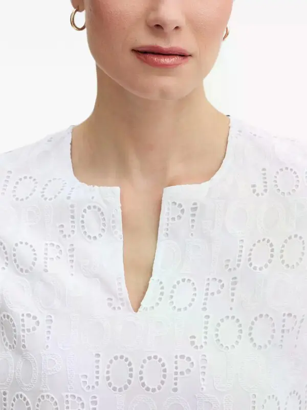 JOOP! Beljana Broderie Anglaise Logo Print Top