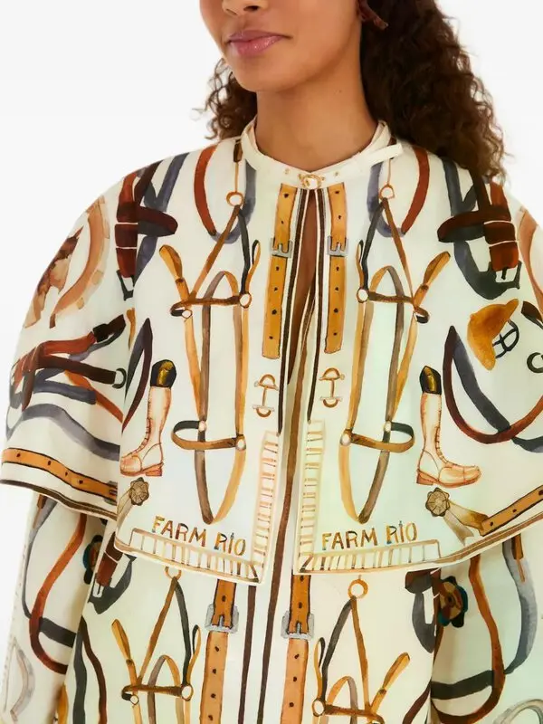 Farm Rio Printed V-neck Mini Dress