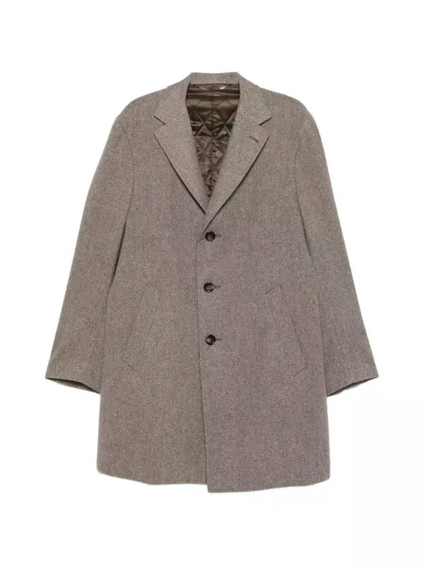 Canali Single-breasted Notched-lapel Wool Coat