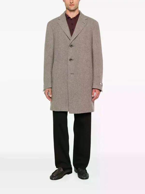Canali Single-breasted Notched-lapel Wool Coat