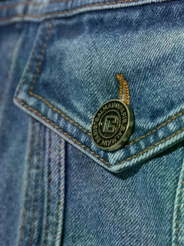 Balmain Logo-embossed Denim Jacket