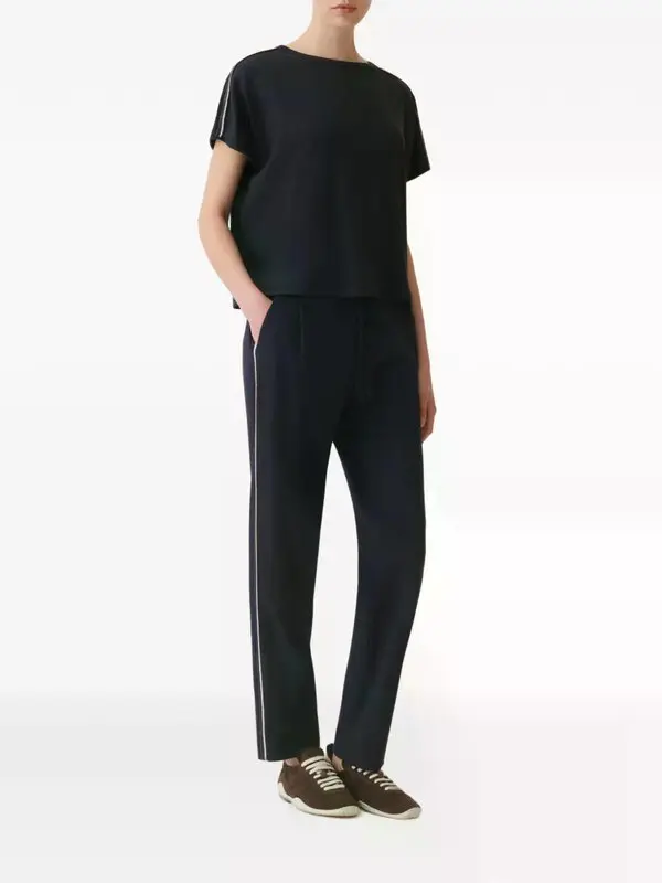 Fabiana Filippi Navy Side-stripe Trousers