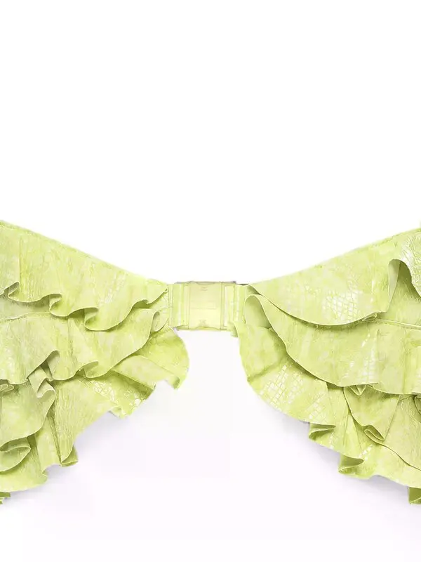 Dsquared2 Snake-effect Ruffled Cropped Top