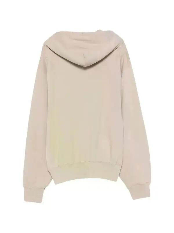 Off-White Logo Print Drawstring Hoodie - Neutrals