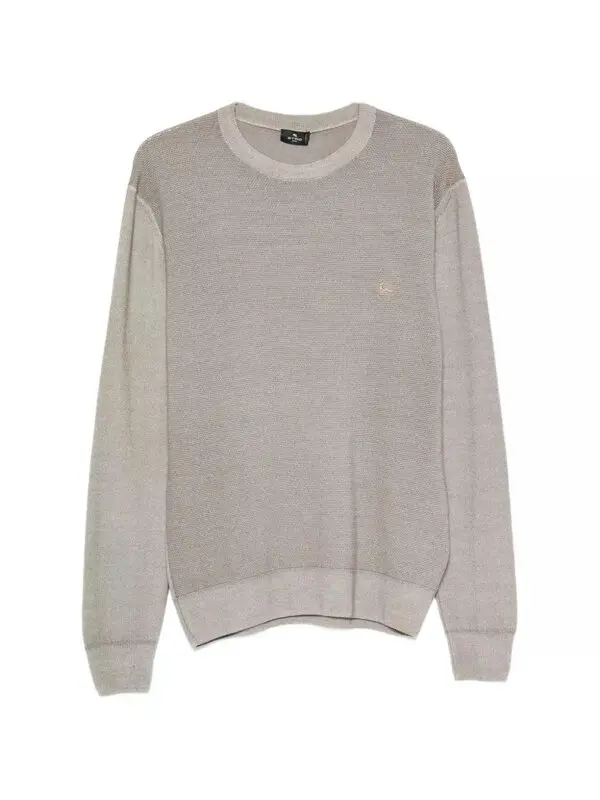 Etro Pegaso Embroidered Waffle-knit Sweater