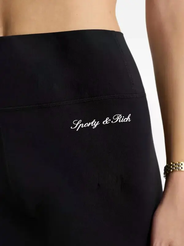 SPORTY & RICH Logo-print Leggings - Black
