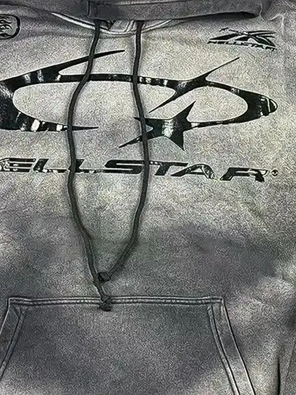 HELLSTAR Logo-print Acid-wash Hoodie