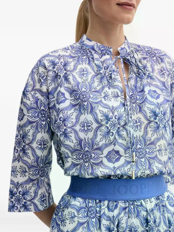 JOOP! Beyda Blouse With Tie Neck And 3/4 Sleeves