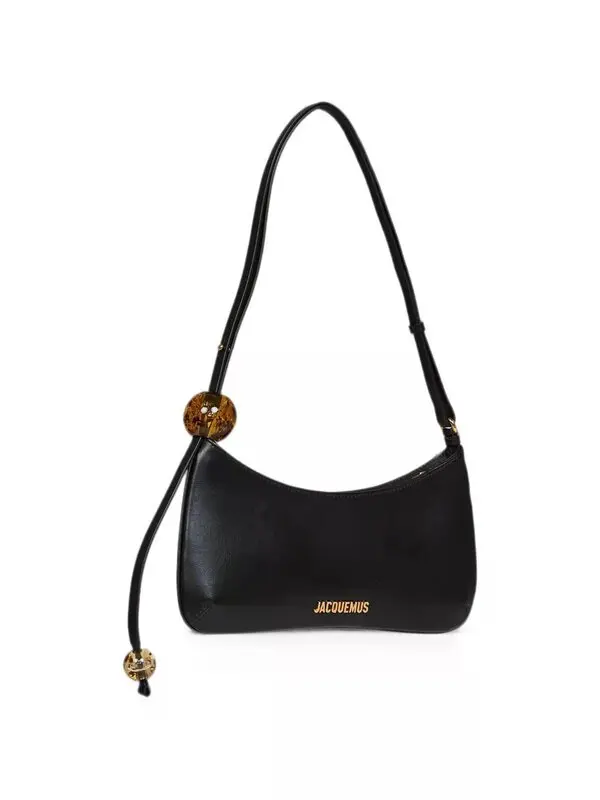 Jacquemus Bisou Perle Logo-plaque Shoulder Bag - Black