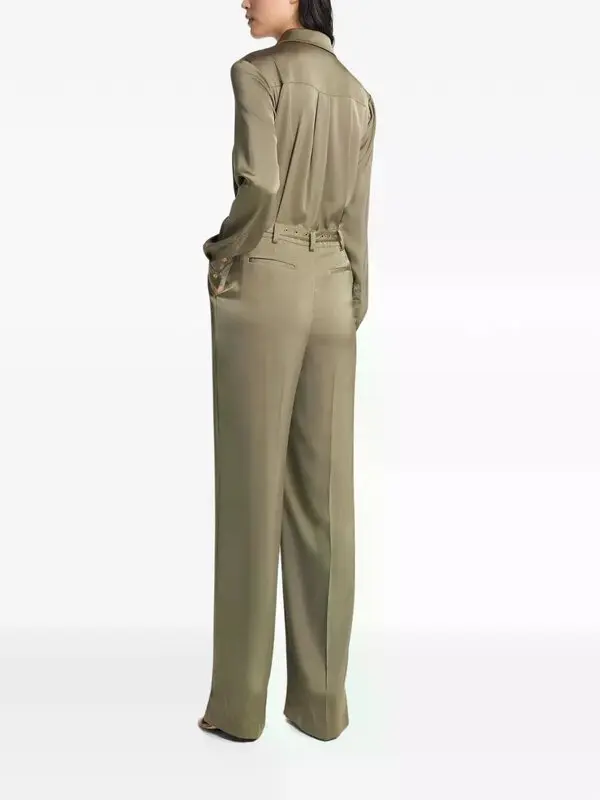 Michael Kors Satin Belted Jumpsuit - Green
