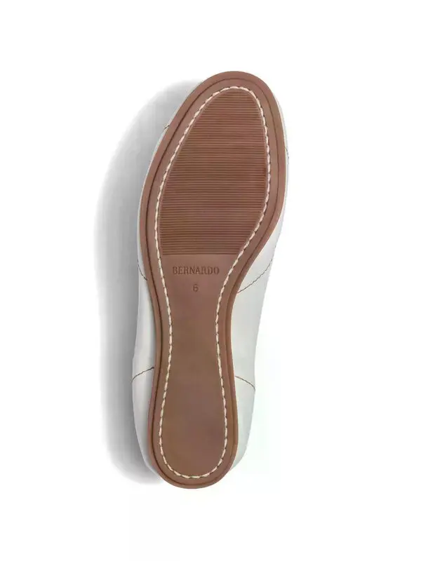 Bernardo Lace-up Billie Ballet Flats - White