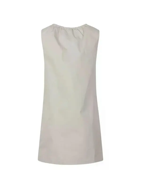 Miu Miu Leather Logo Detail Mini Dress
