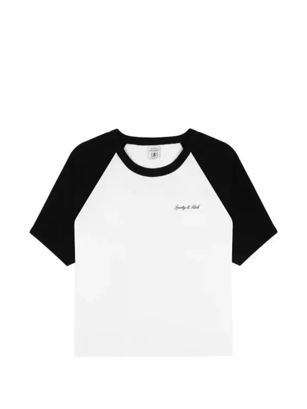 SPORTY & RICH Logo-print Raglan T-shirt - White