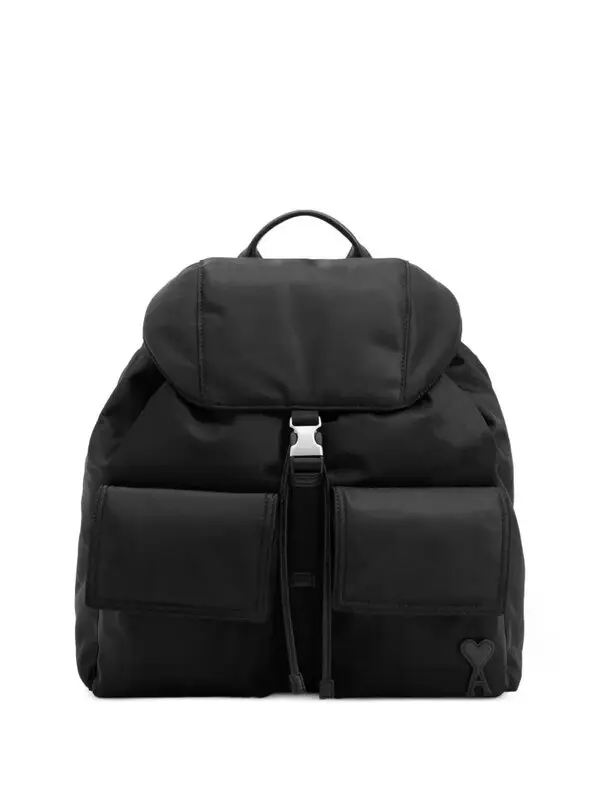 AMI Paris Nylon Marcel Flap Backpack