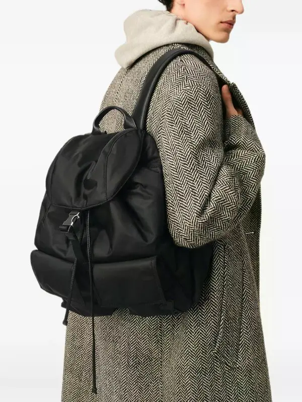 AMI Paris Nylon Marcel Flap Backpack