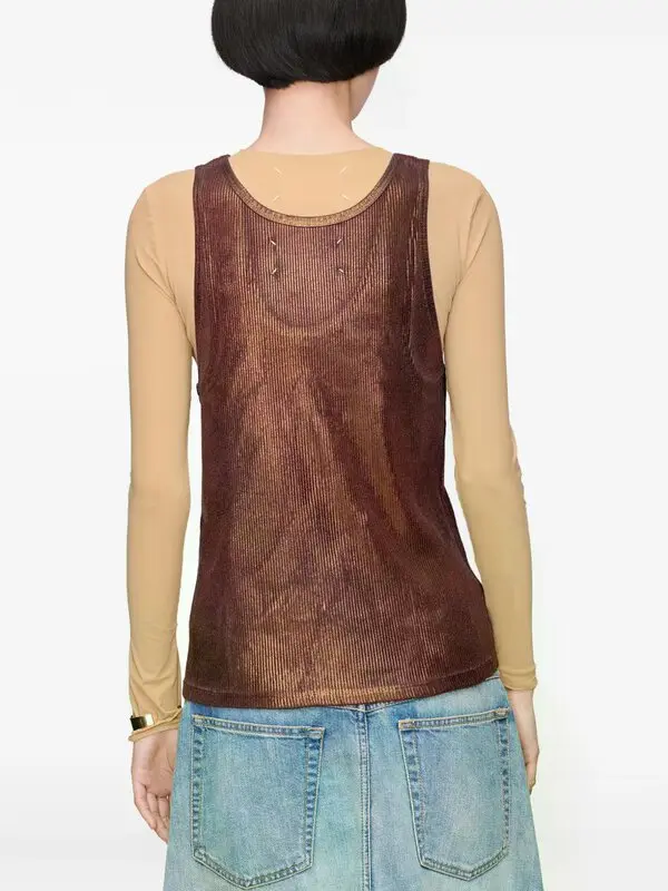 MAISON MARGIELA Foiled Ribbed Tank Top