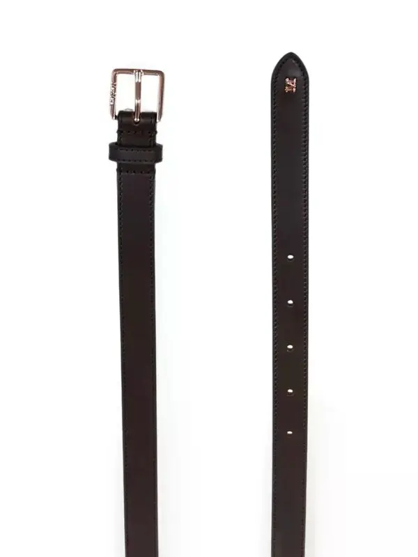 Max Mara Leather Belt With Logo-engraved Buckle