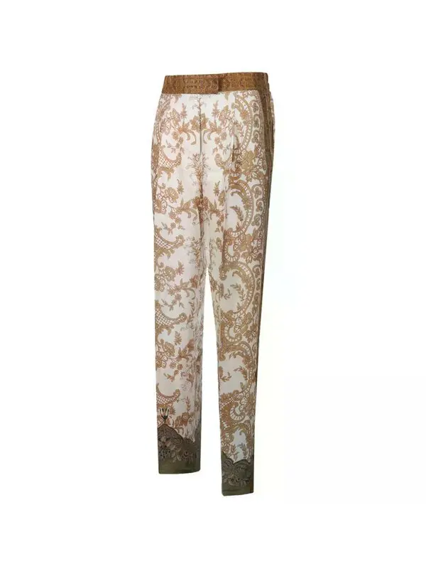 PIERRE-LOUIS MASCIA Baroque Print Tapered Trousers - Neutrals