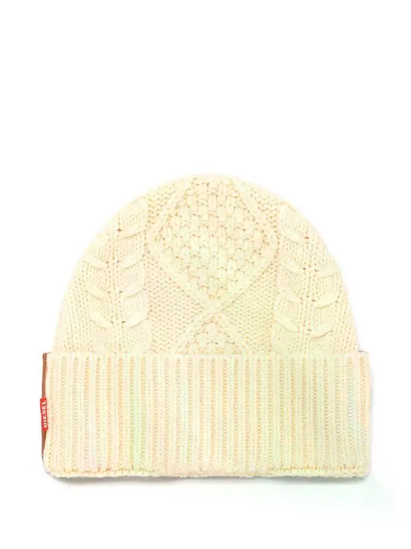 DIESEL® Cable-knit Beanie Hat - Neutrals