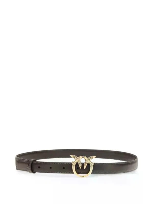 Pinko Love Birds Leather Belt - Brown